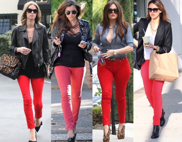 Cum să porți o pereche de blugi roșii - Fashion365